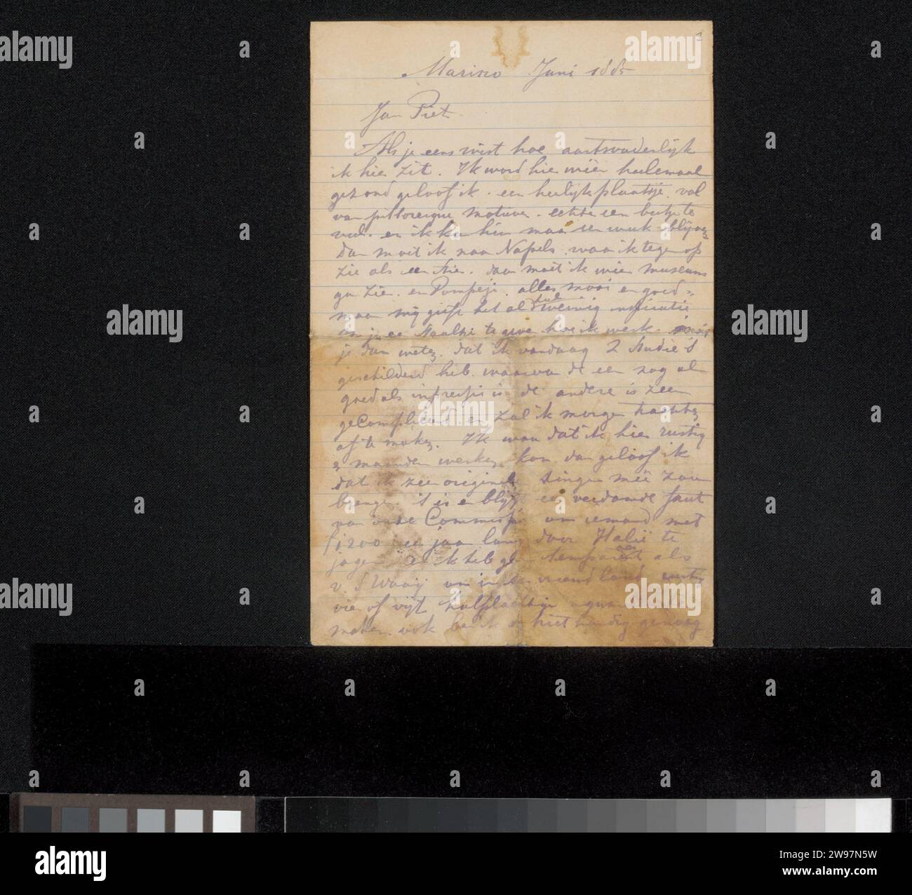 Letter to Jan Veth, Jac van Looij, 1885 letter Marino ink writing ...