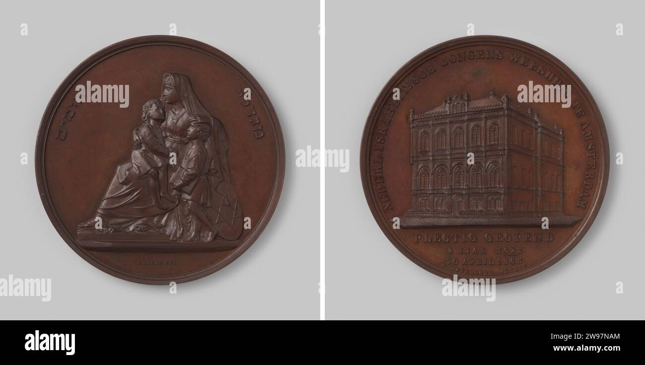 Opening of the Dutch Israelite Boys Orphanage in Amsterdam 1865, Jacob Samuel Cohen Elion, 1865 ...