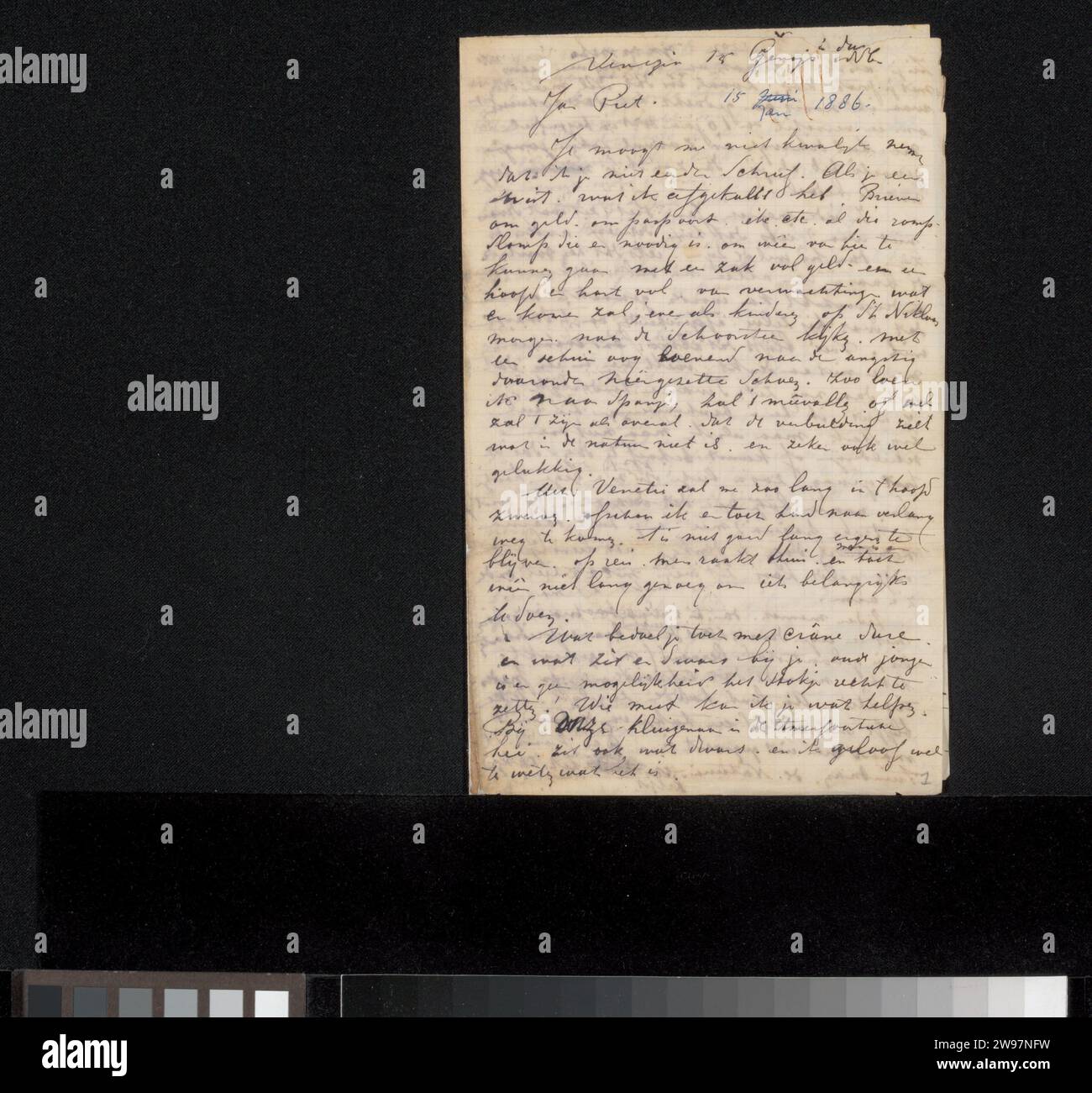 Letter to Jan Veth, Jac van Looij, 1886 letter Venice ink writing ...