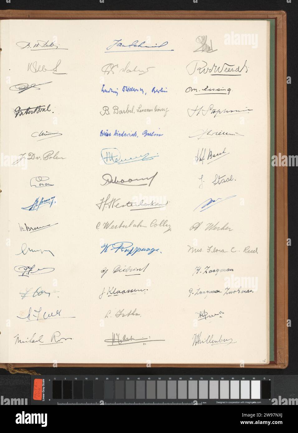 Leaf with signatures, various manufacturers, 1949 text sheet Leaf with ...