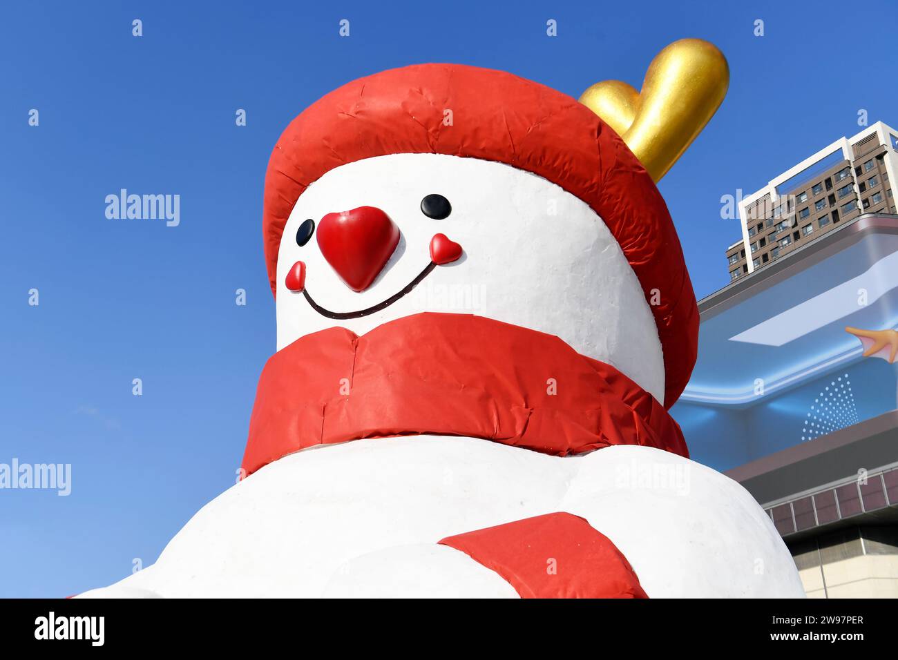 Changchun, China. 25th Dec, 2023. A 15-meter-high snow sculpture of ...