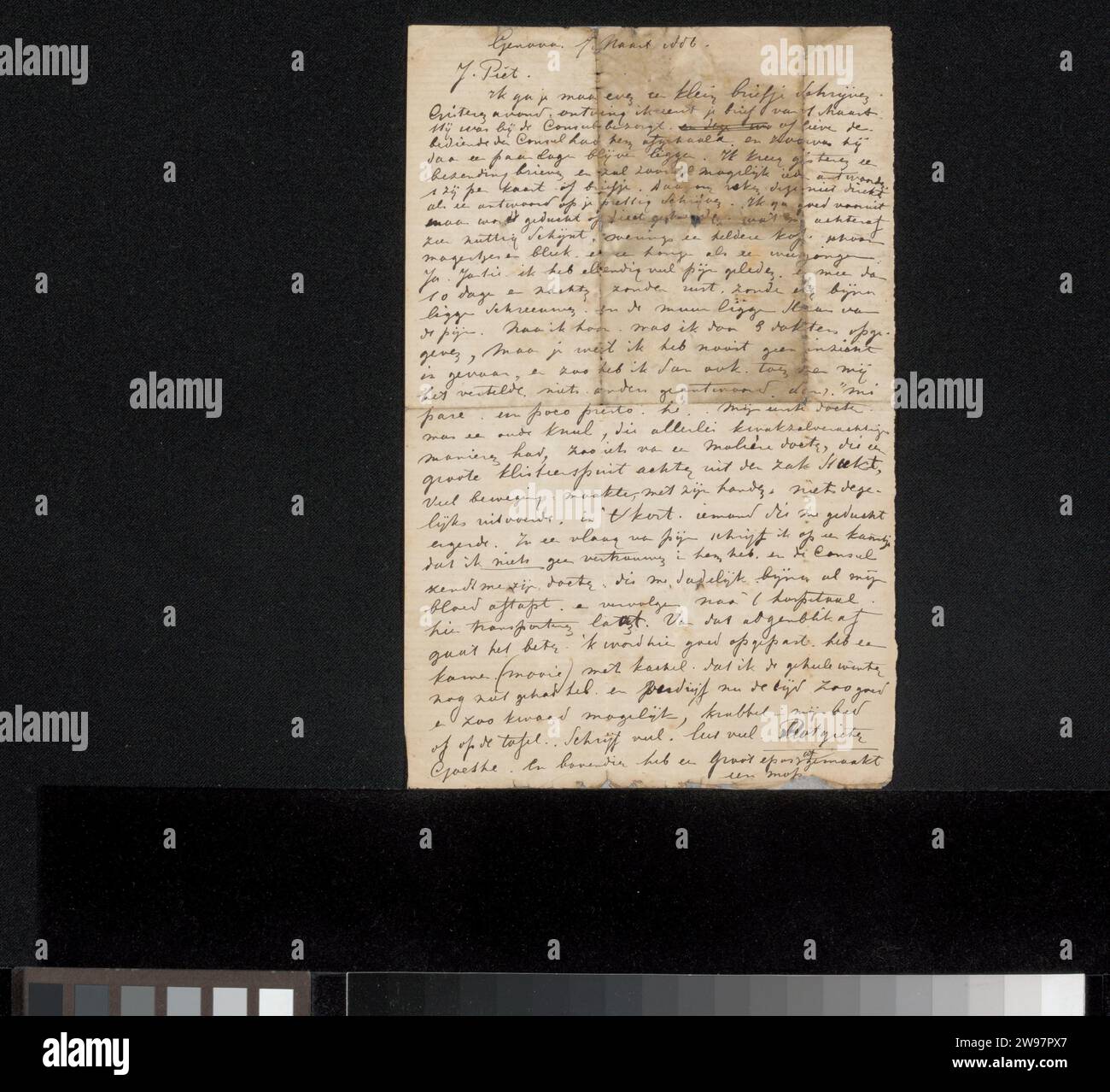 Letter to Jan Veth, Jac van Looij, 1886 letter Knee paper. ink writing ...