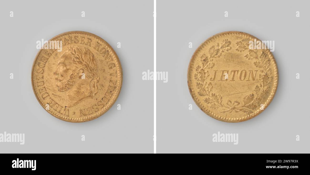 German play medal with the portrait of Emperor Wilhelm I of Germany ...