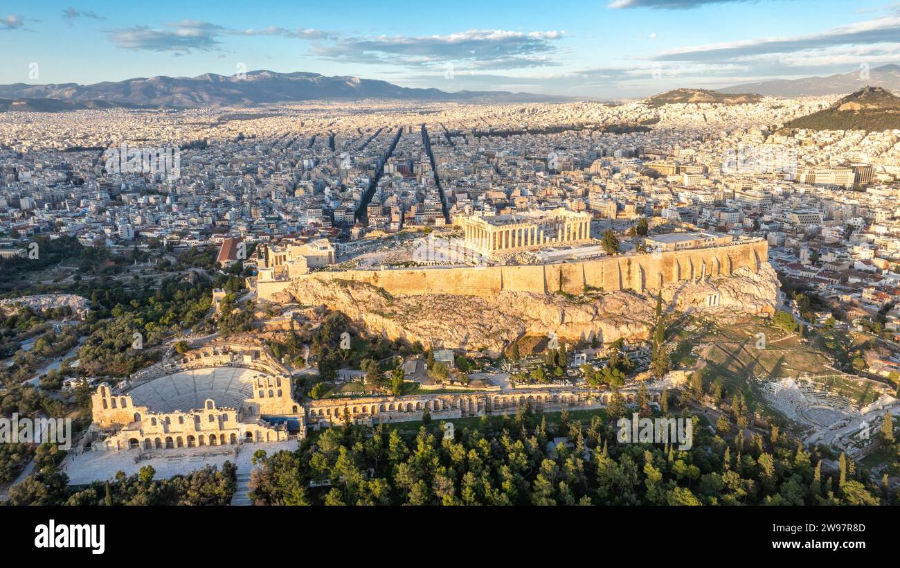 Aerial view of the Acropolis in Athens, Greece Stock Photo - Alamy
