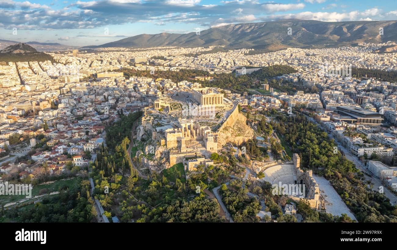 Aerial view of the Acropolis in Athens, Greece Stock Photo - Alamy