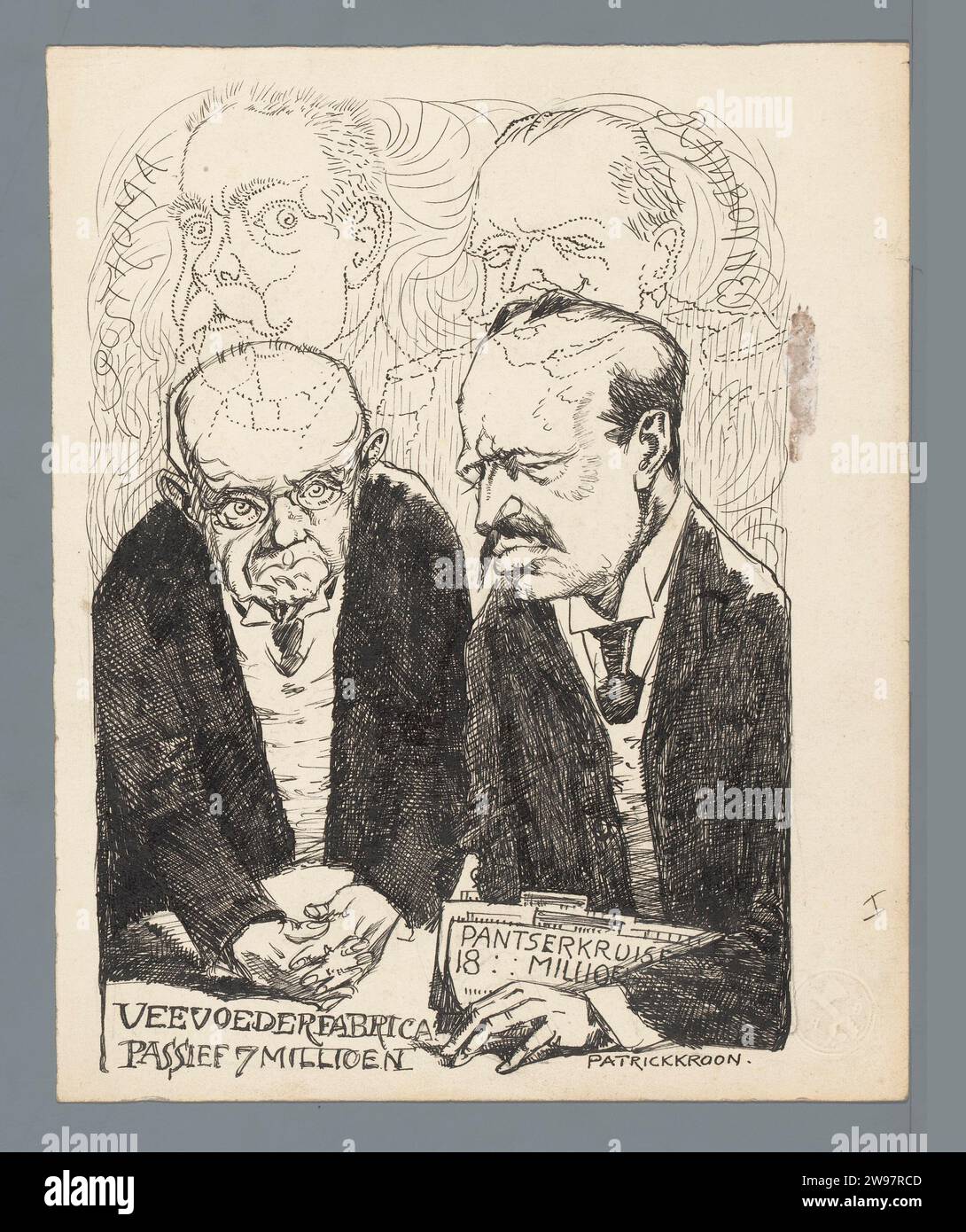 Two Ministers, Patricq Kroon, 1920 - 1930 drawing Two ministers, each ...