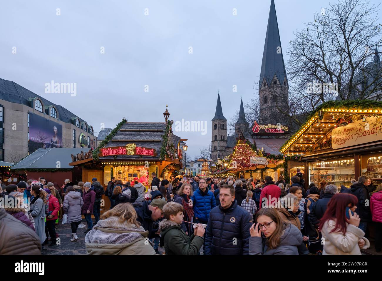 Bonn, Germany - December 16, 2023 : People walking around the ...