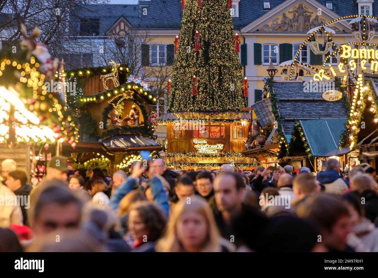 Bonn, Germany - December 16, 2023 : People walking around the ...