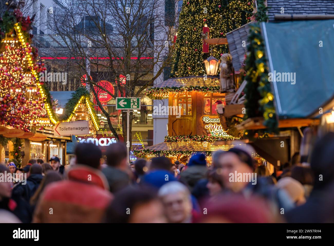 Bonn, Germany - December 16, 2023 : People walking around the ...