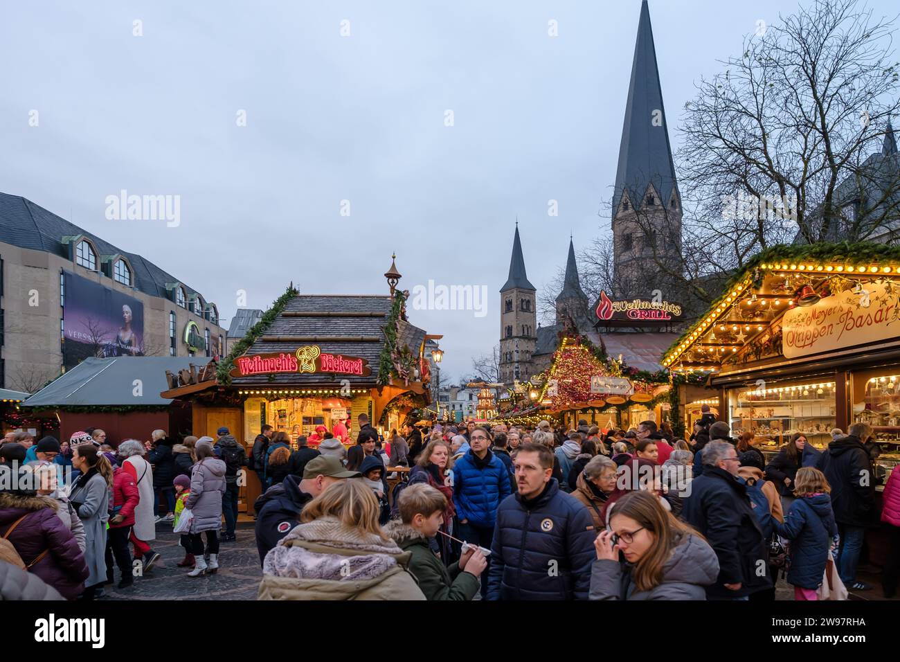 Bonn, Germany - December 16, 2023 : People walking around the ...