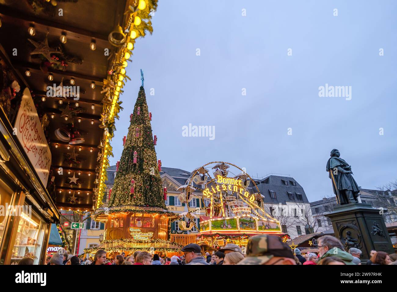 Bonn, Germany - December 16, 2023 : People walking around the ...