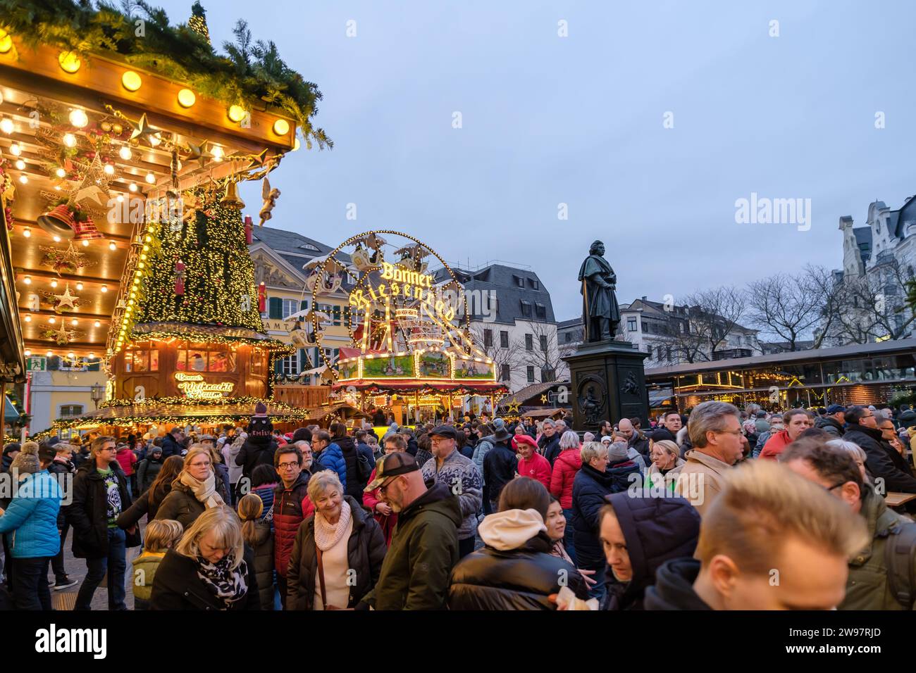 Bonn, Germany - December 16, 2023 : People walking around the ...