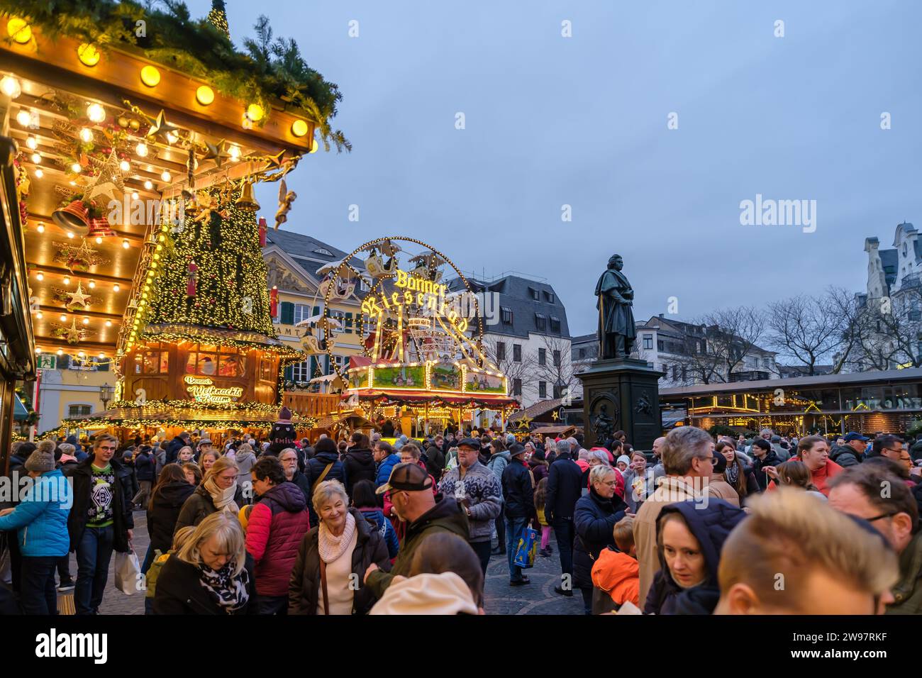 Bonn, Germany - December 16, 2023 : People walking around the ...