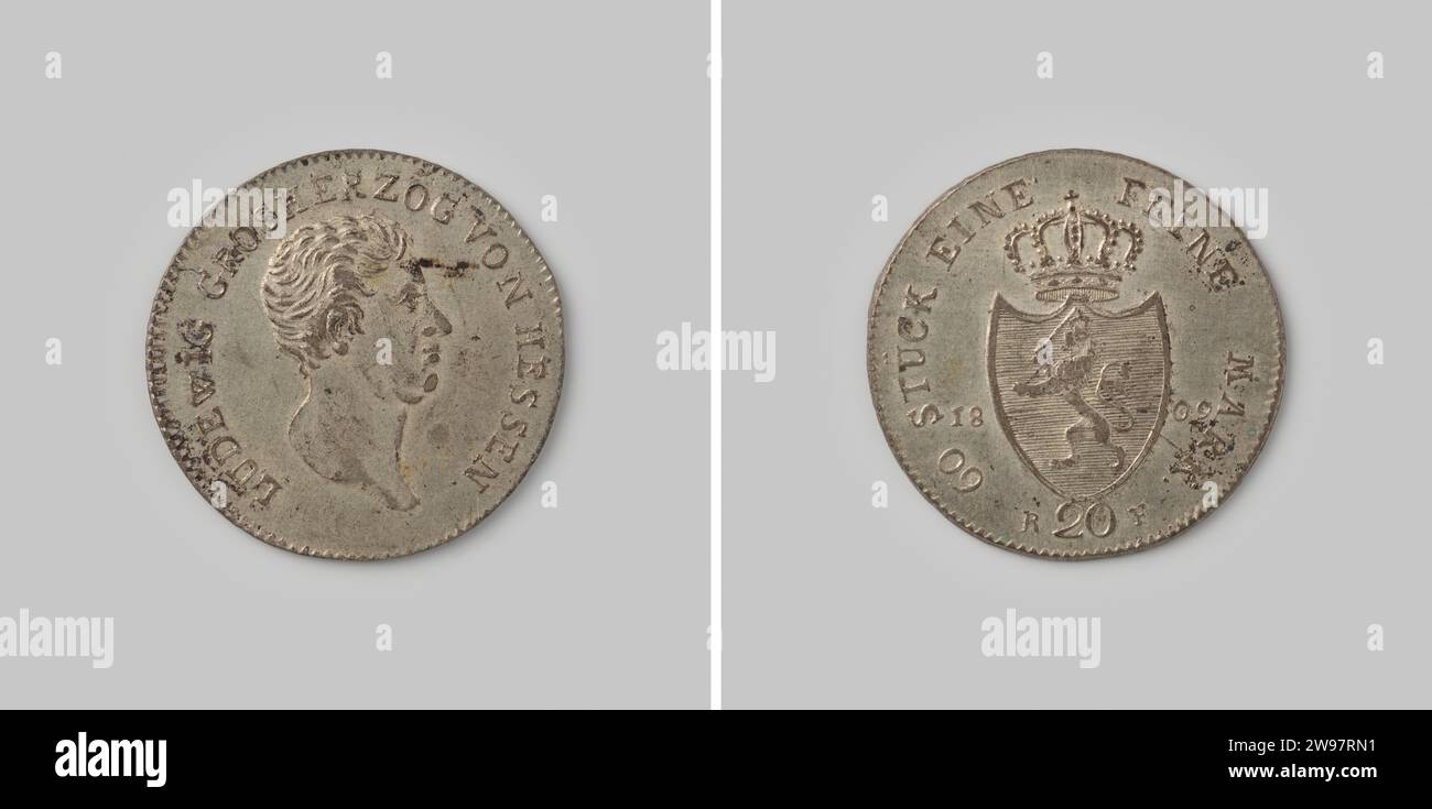 20 Conventionskreuzer from the Grand Duchy of Hessen-Darmstadt of ...