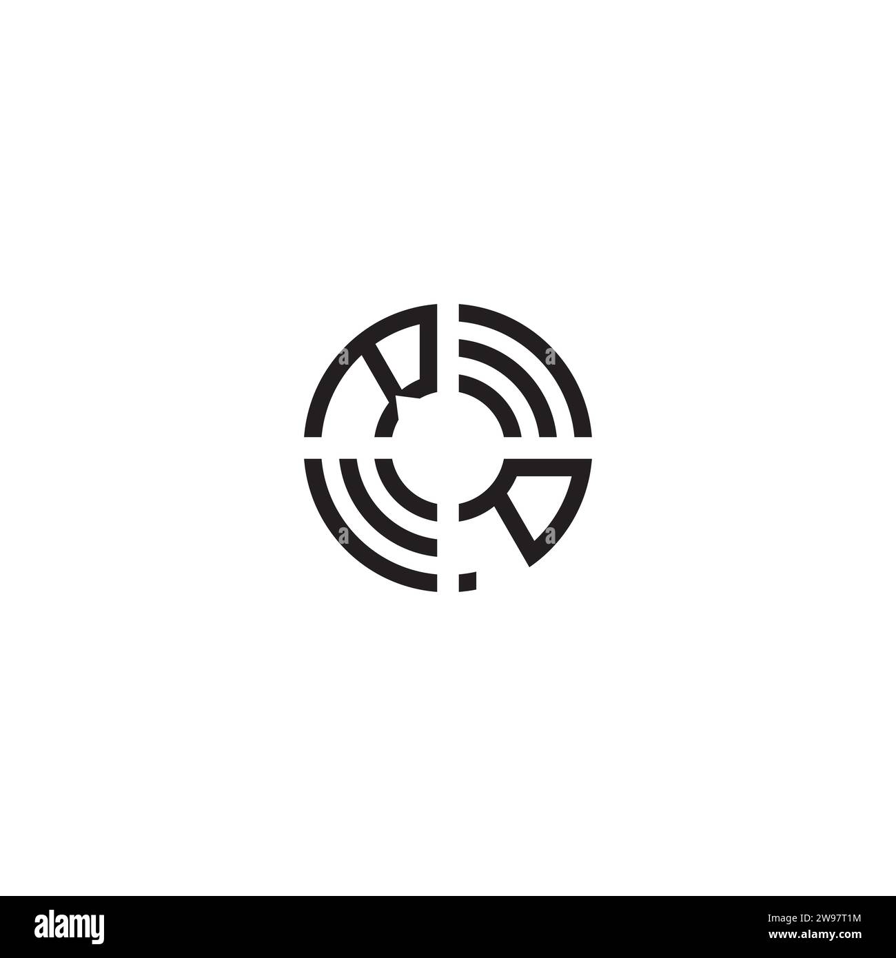 PR circle initial logo concept in high quality professional design that ...