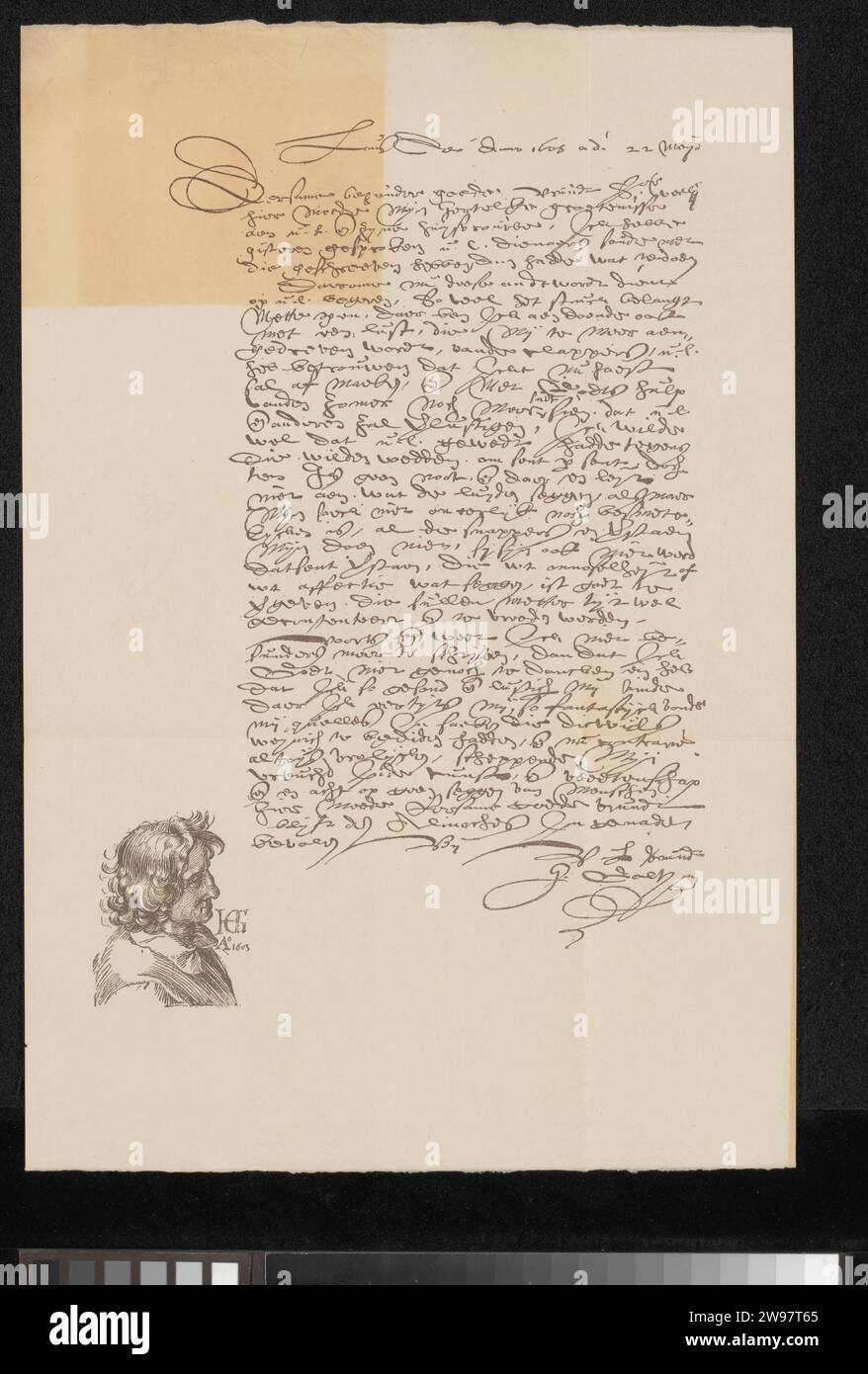 Facsimile of a letter to Jan van Wely, Anonymous, Hendrick Goltzius ...