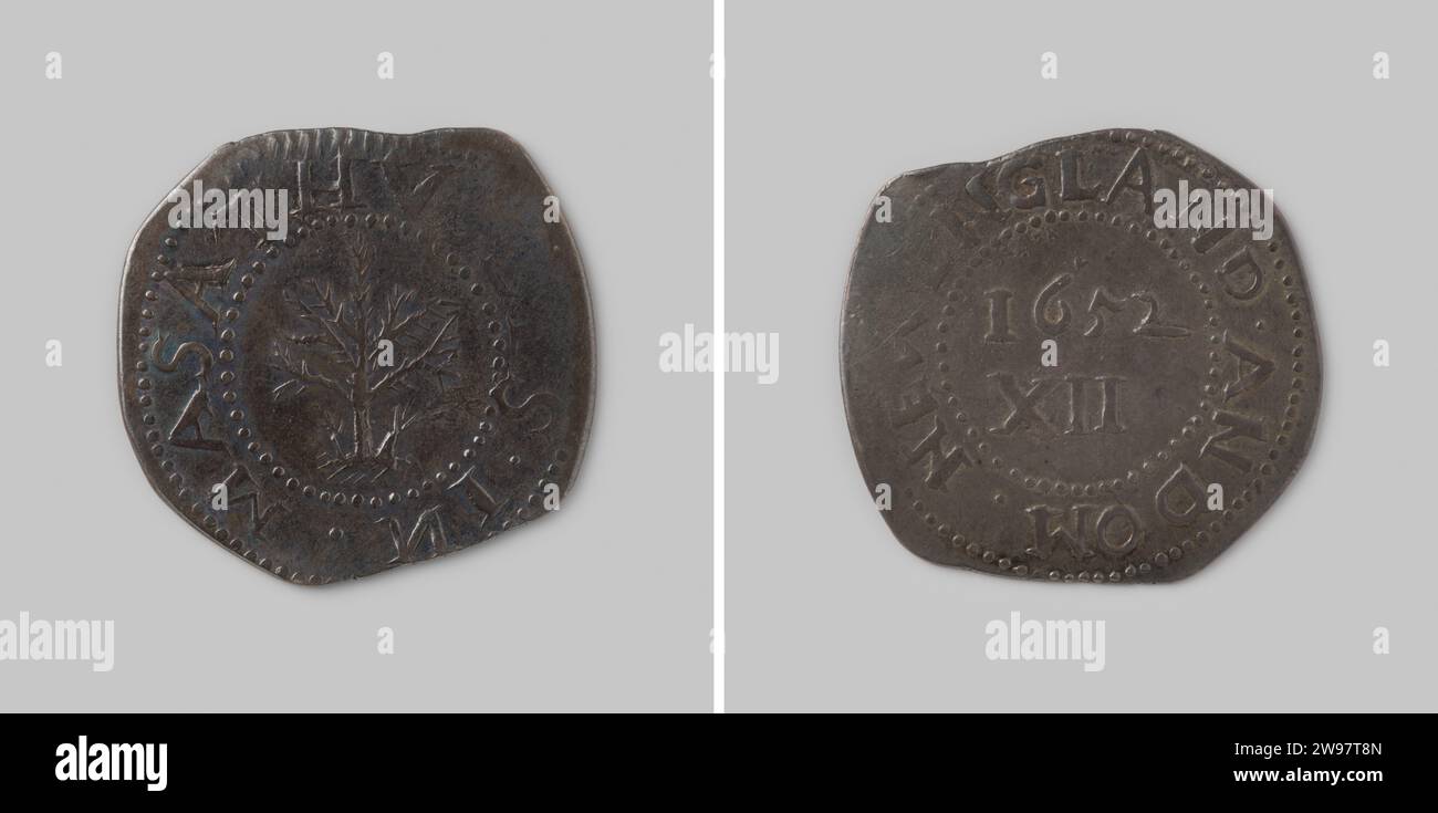 Pine tree shilling uit Massachusetts,1652, , 1652 coin Silver coin ...