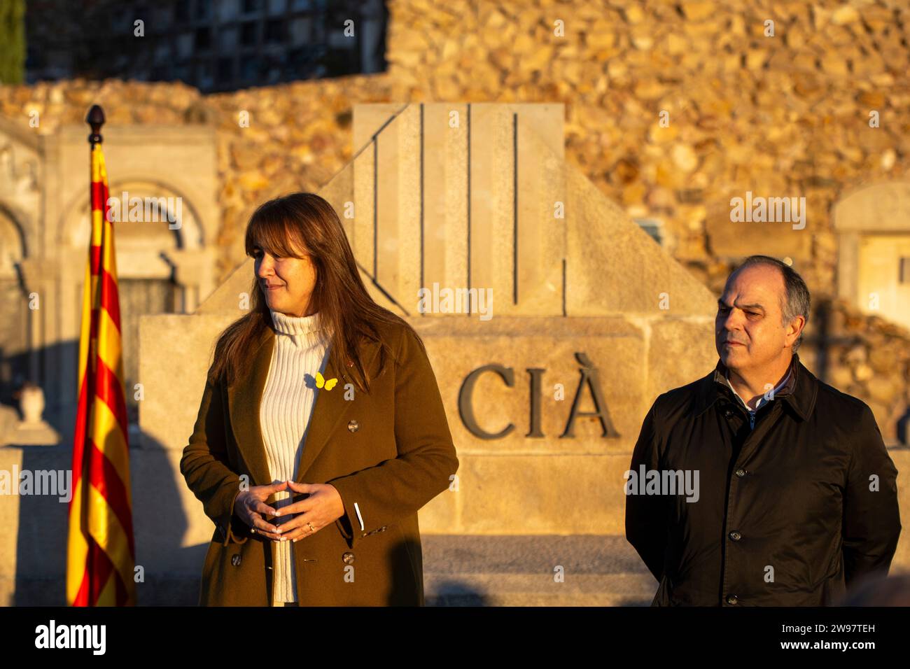 The secretary general of Junts per Catalunya, Jordi Turull, and the ...