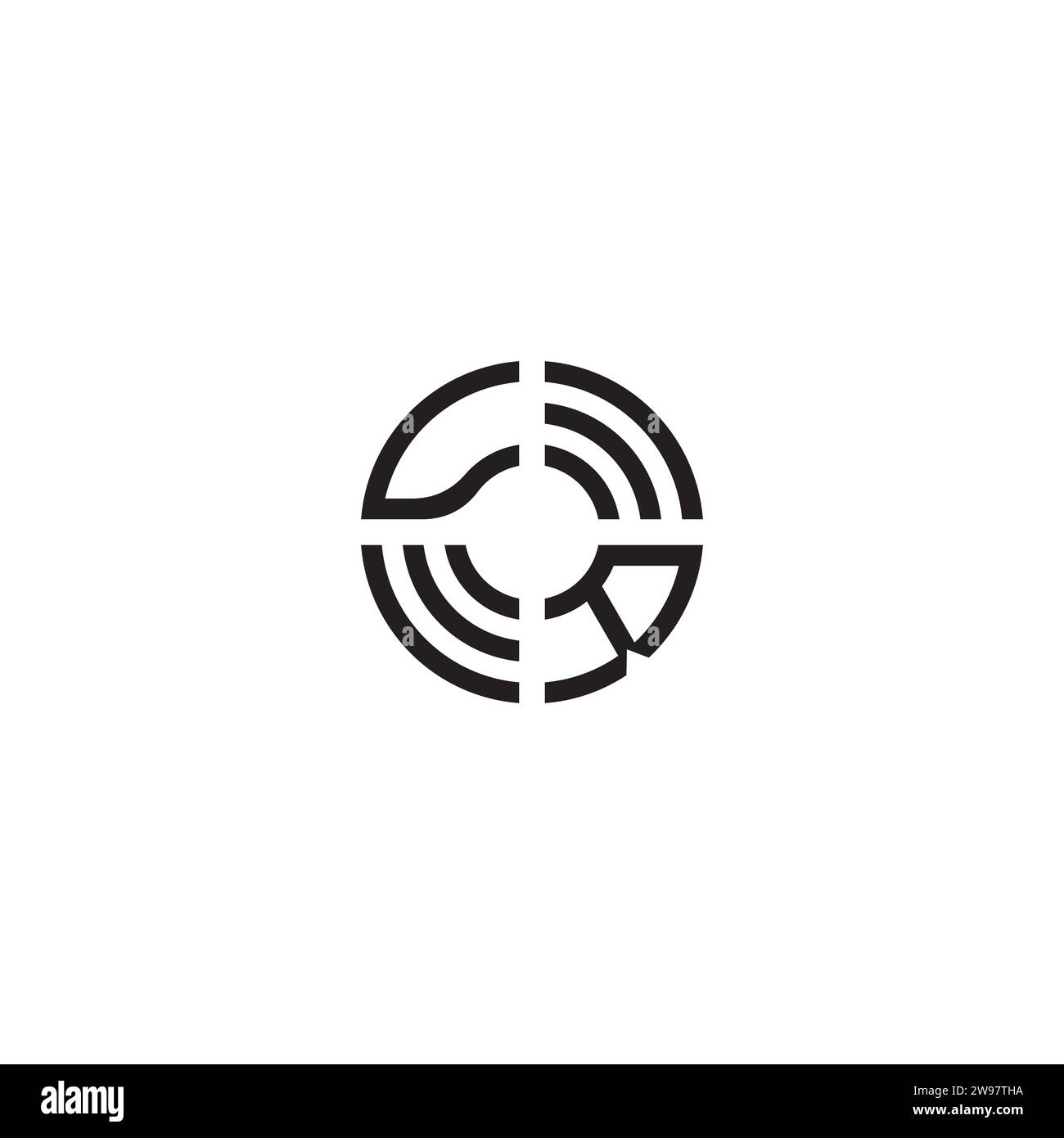 RV circle initial logo concept in high quality professional design that ...