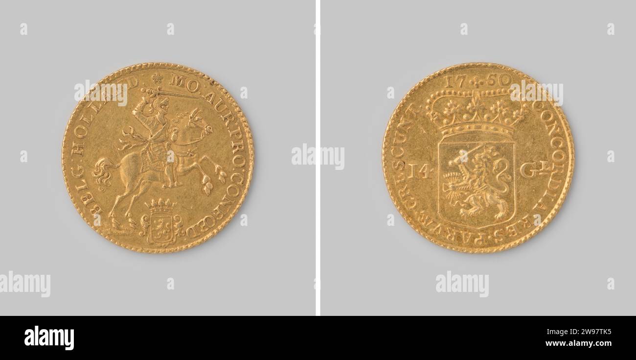 Dutch Golden Rijder, 1750, Province of Holland, 1750 coin Gold coin ...
