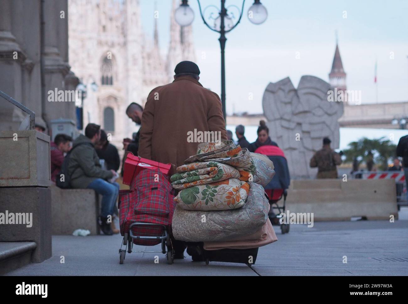 Milan, . 25th Dec, 2023. Due to inflation in 2023 absolute poverty on ...
