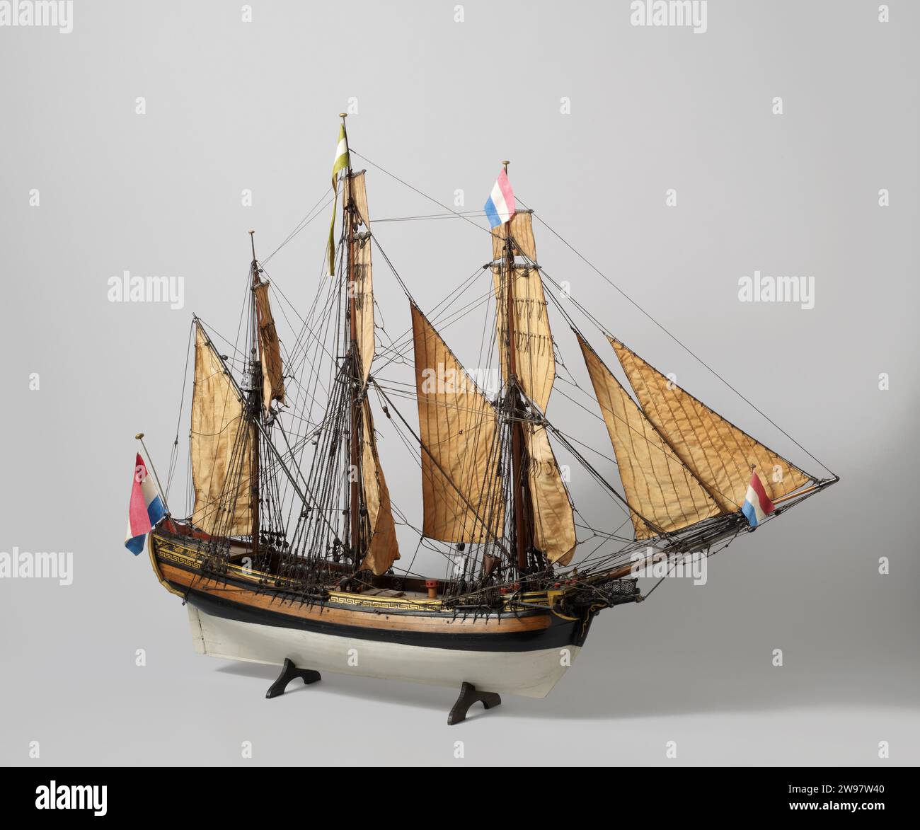 Rigging, belonging to a model of a polakker, anonymous, c. 1815 - c ...