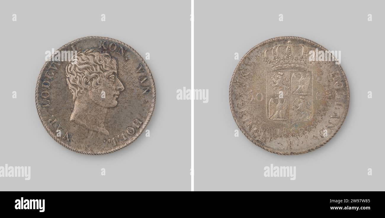 50 Penny of the Kingdom of Holland, 1807, Louis Napoleon (King of ...