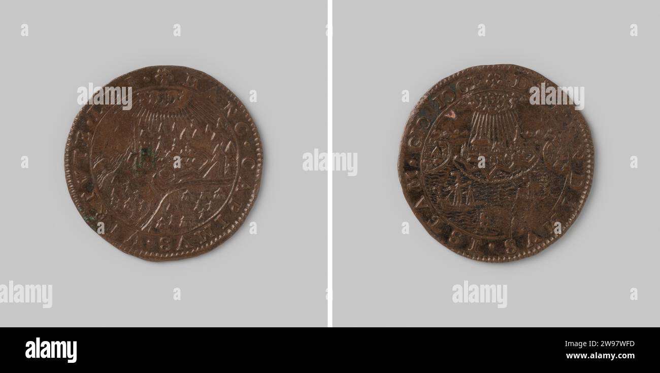 Calculation medal from Dordrecht on the siege of Ostende by the Spanish ...