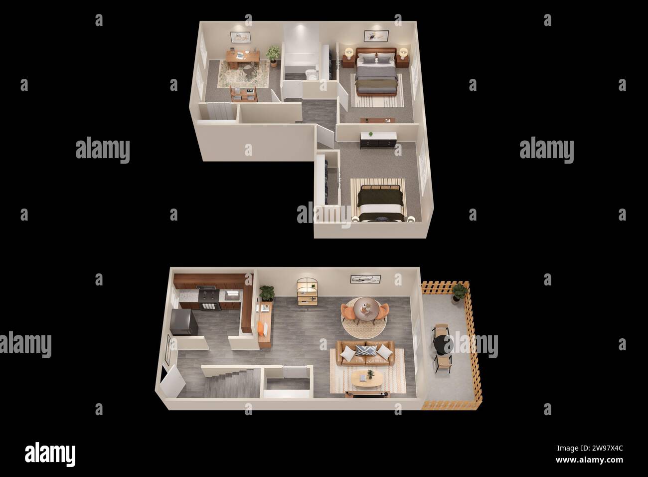 1bhk 2bhk 3bhk and with parking 3D floor plan 3d modelling render ...