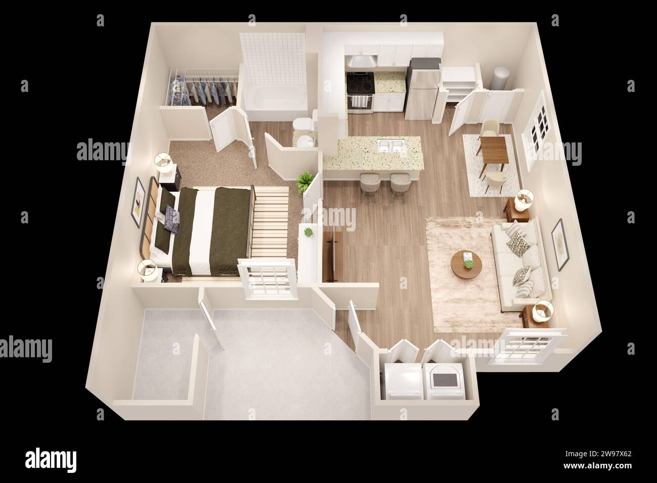 1bhk 2bhk 3bhk and with parking 3D floor plan 3d modelling render ...