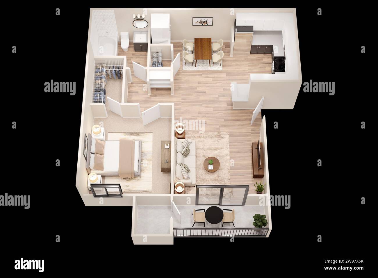 1bhk 2bhk 3bhk and with parking 3D floor plan 3d modelling render ...