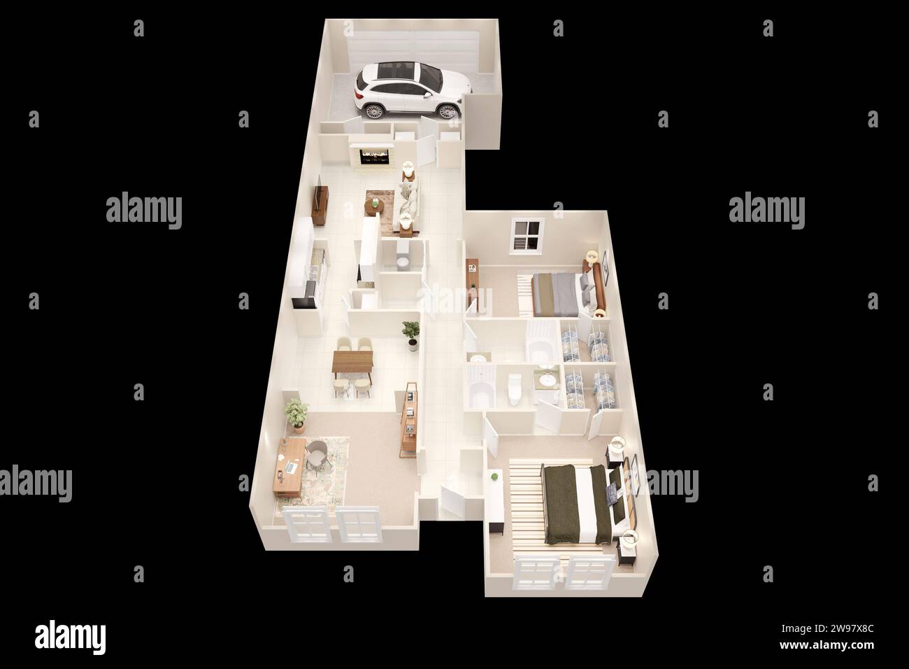 1bhk 2bhk 3bhk and with parking 3D floor plan 3d modelling render ...