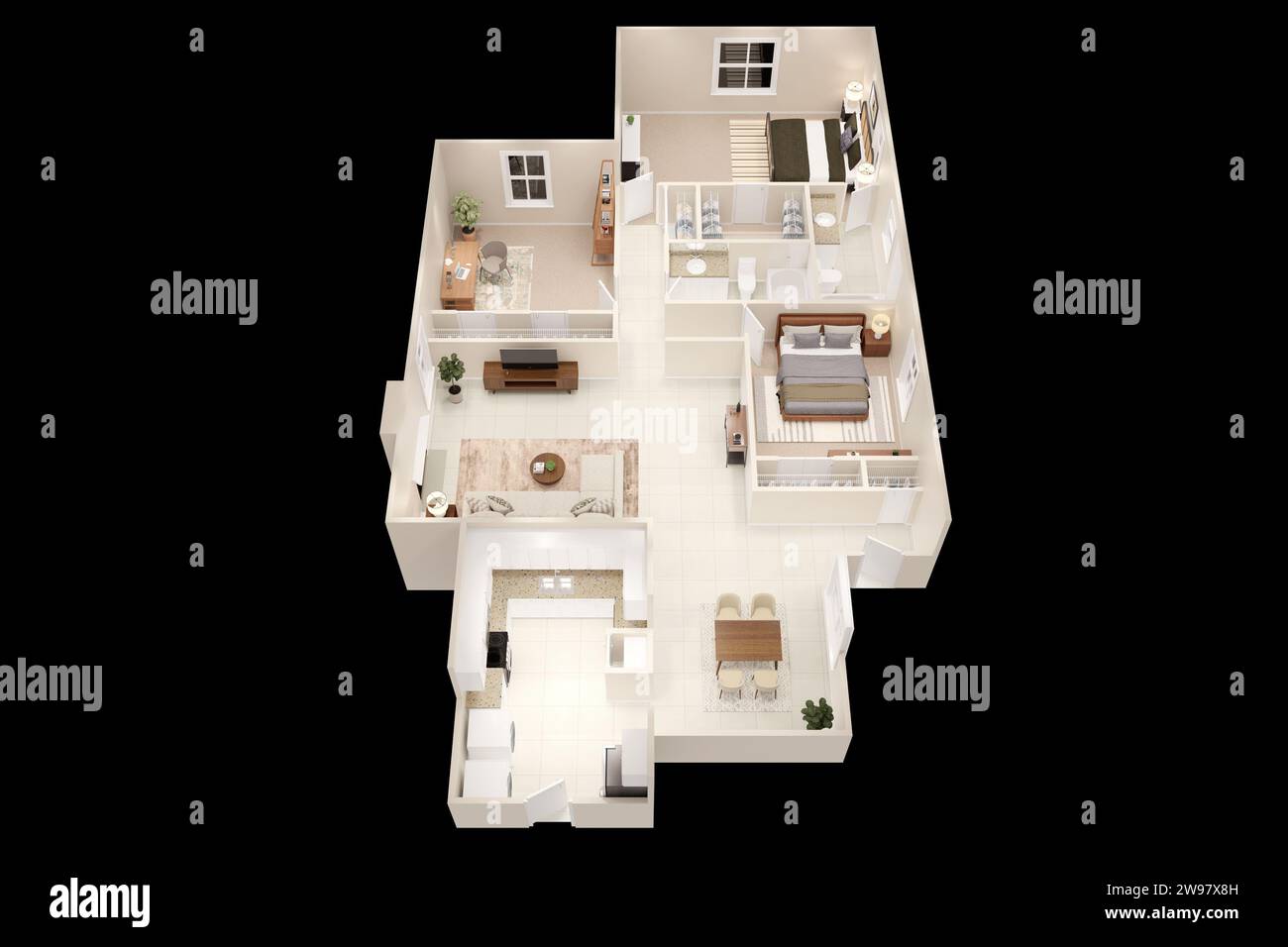 1bhk 2bhk 3bhk and with parking 3D floor plan 3d modelling render ...