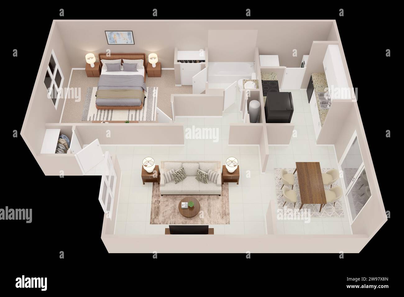 1bhk 2bhk 3bhk and with parking 3D floor plan 3d modelling render ...