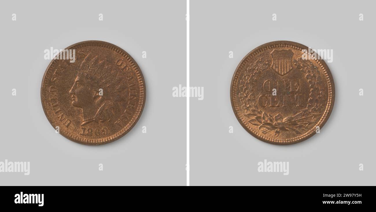 Cent from the United States of America, 1869 ,, 1869 coin Bronze mint ...