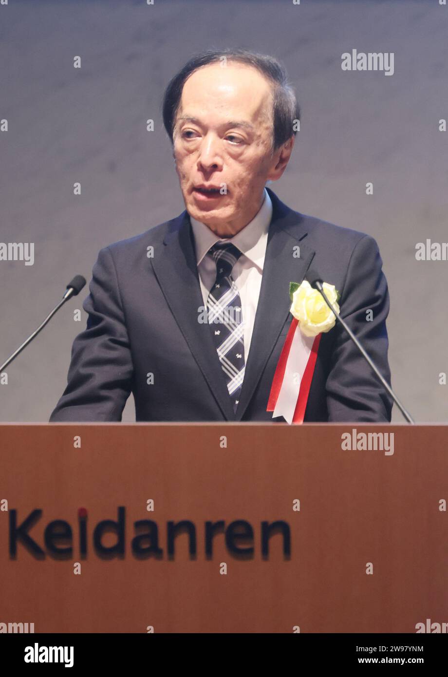 Tokyo, Japan. 25th Dec, 2023. Bank of Japan Governor Kazuo Ueda ...