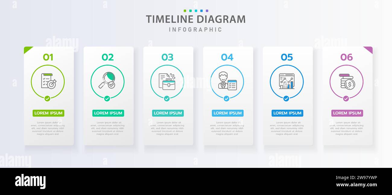 Infographic template for business. 6 Steps Modern Timeline diagram with ...