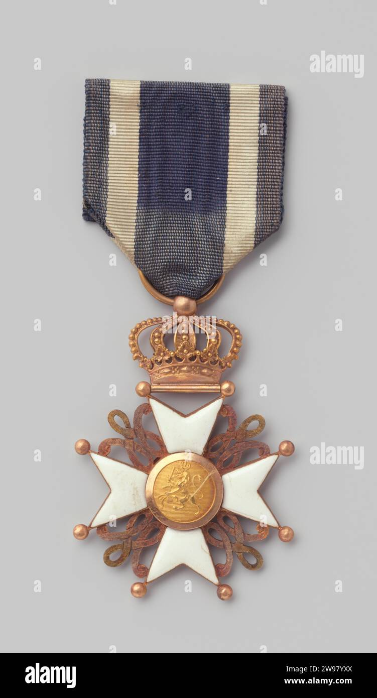 Knight cross of the Order of the Netherlands Lion with blue-orange ...