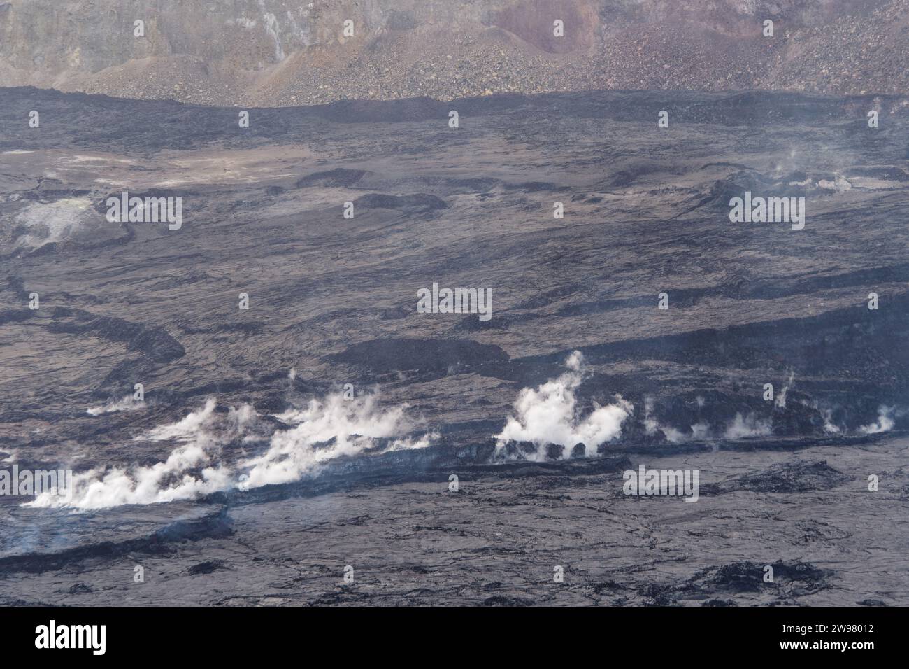 An aerial view of the summit of Kilauea Volcano in Hawaii Volcanoes ...