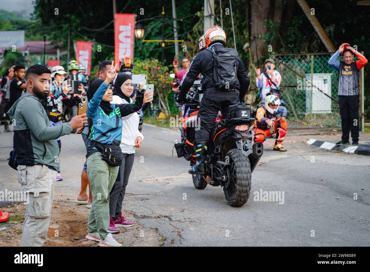 An Enduro biker at the starting point during practice Stock Photo - Alamy