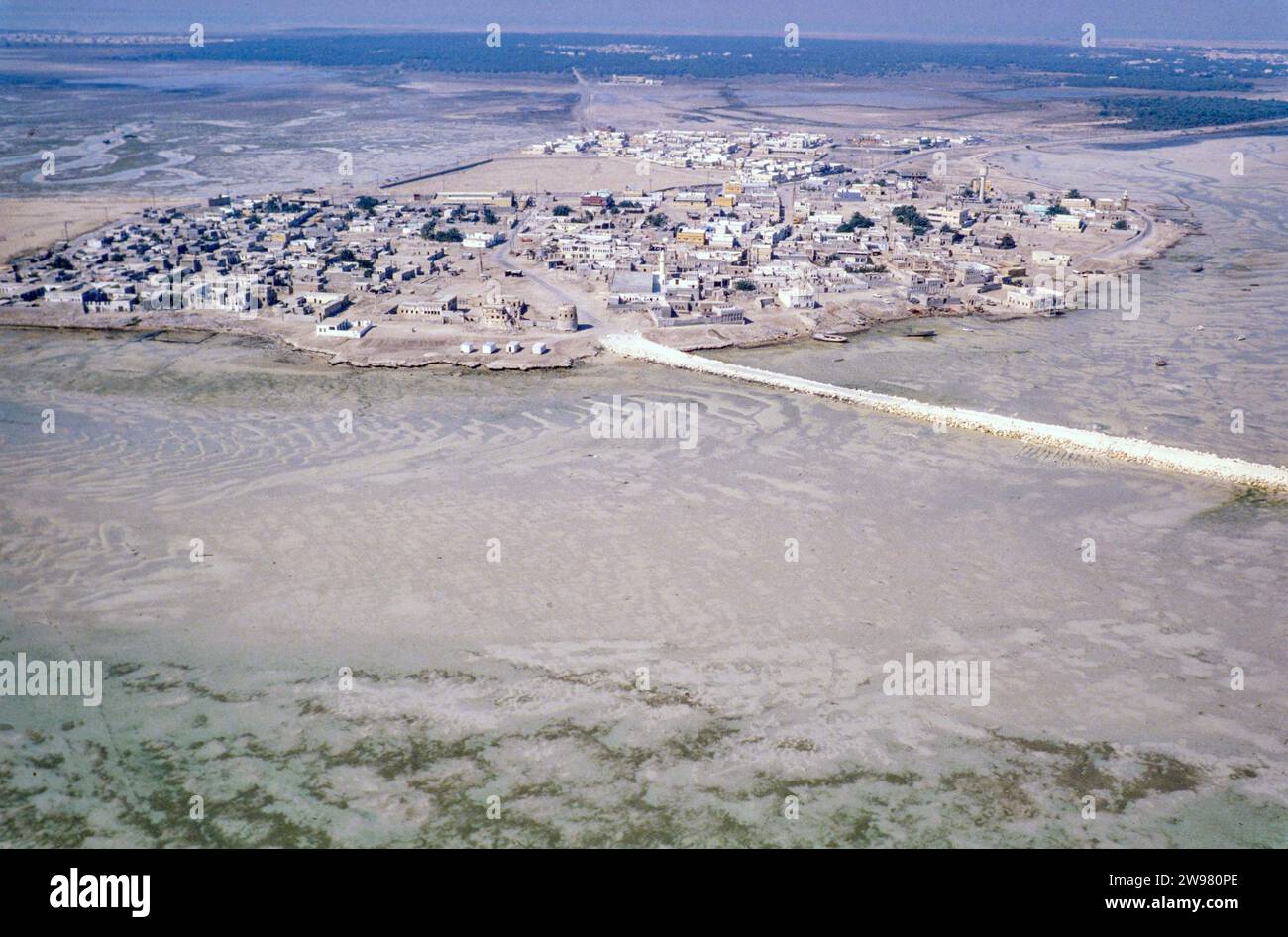 Oblique aerial photograph of Darin, Tarout Island, Saudi Arabia 1970s ...