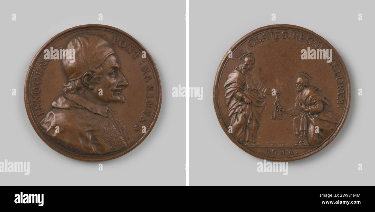 Arriving Pope Innocent XI 1676, Arvid Karlsteen, 1676 history medal ...