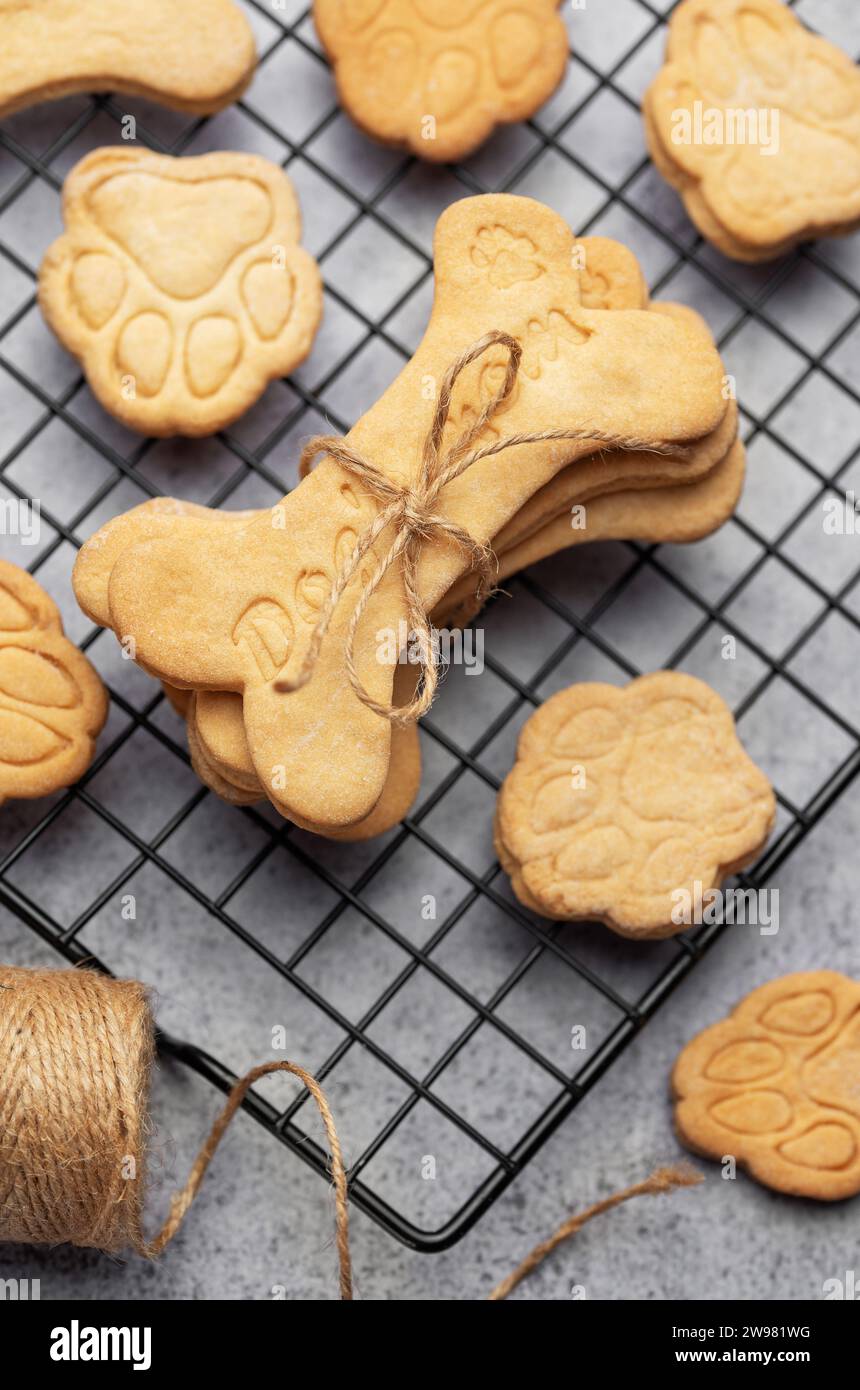 Homemade organic dog biscuits. Cookies for dog with different shape ...