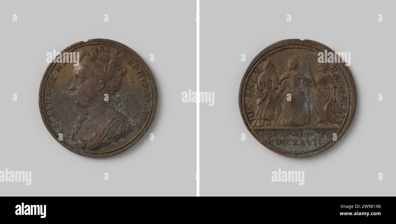 Coronation of Queen Carolina van England 1727 ,, 1727 history medal ...