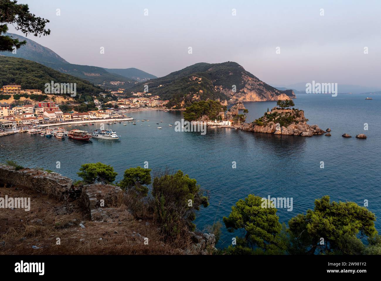 Panagia island, Parga, Greece. View of Panagia Island and Panagia ...