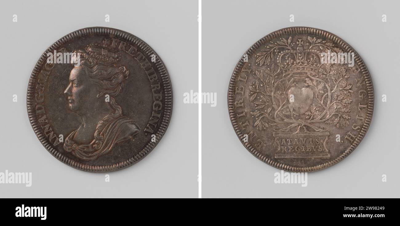 Anna chosen Queen of England, John Croker, 1702 history medal Silver ...