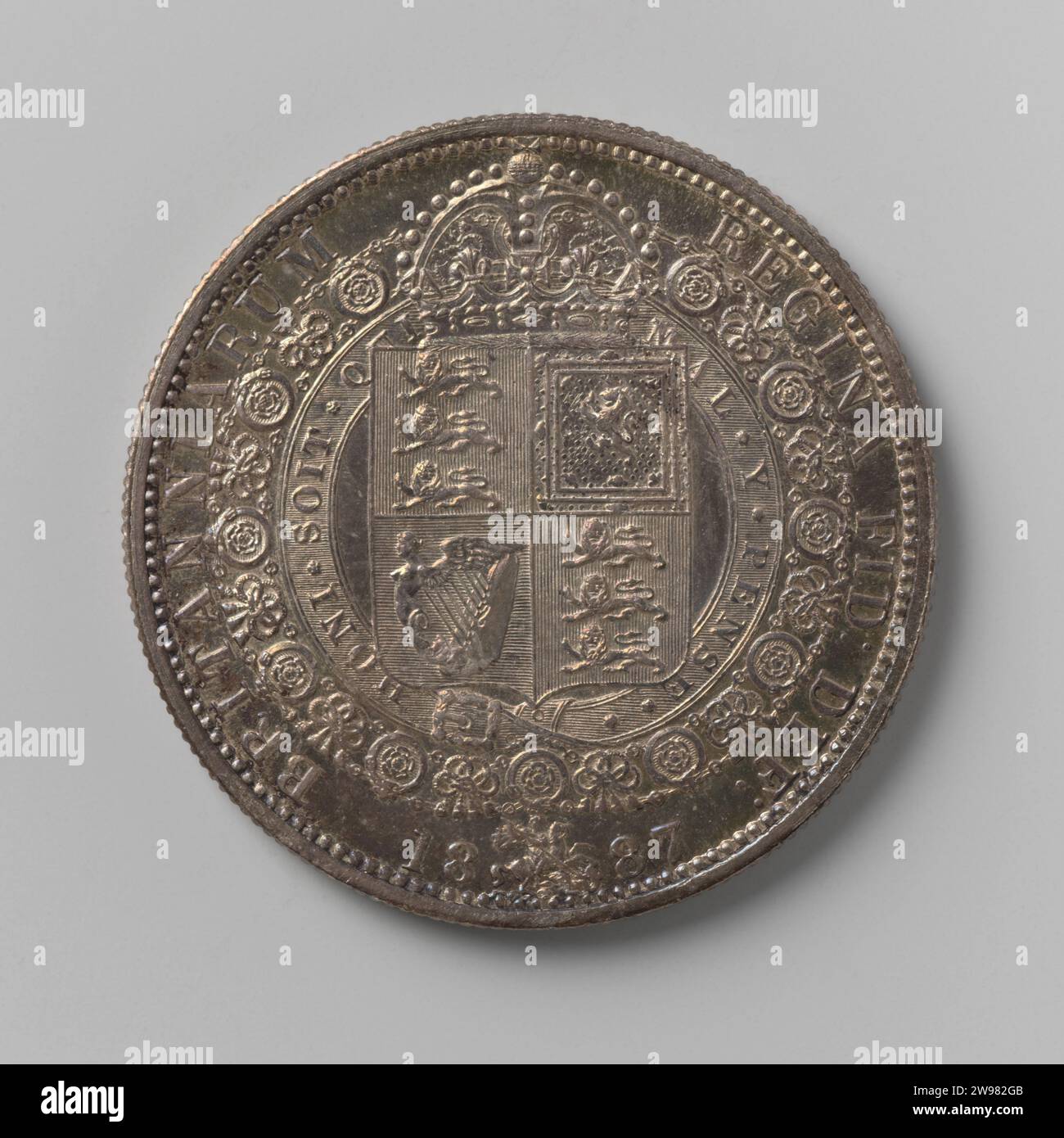 ½ crown from England of Victoria, 1887 ,, 1887 coin Silver coin. Front ...