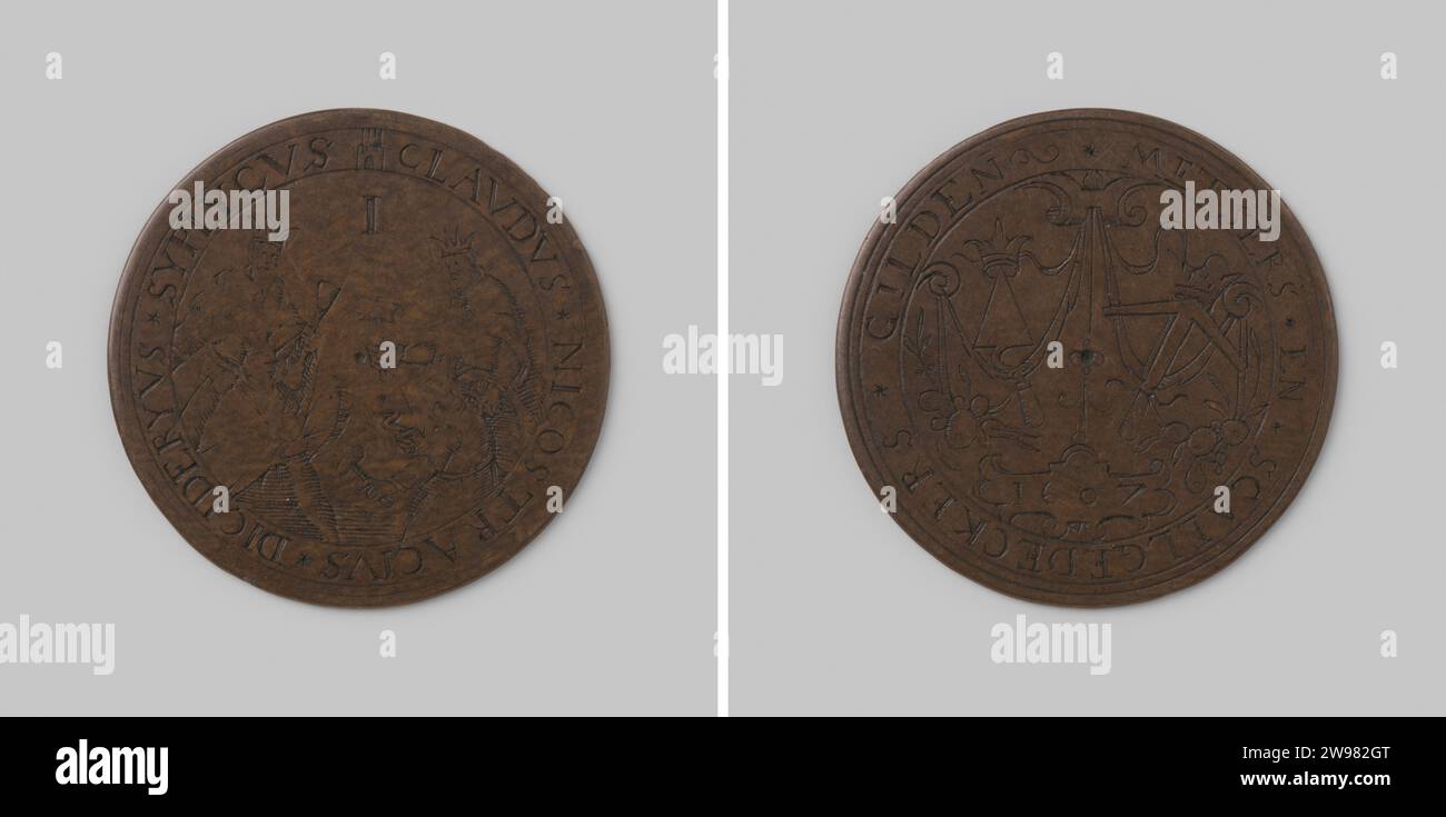 Presenting medal of the bricklayer, leadership and plumbing guild in Middelburg 1607 ,, 1607 ...