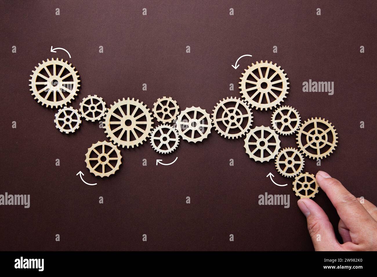Business process and workflow automation with flowchart. Hand holding ...