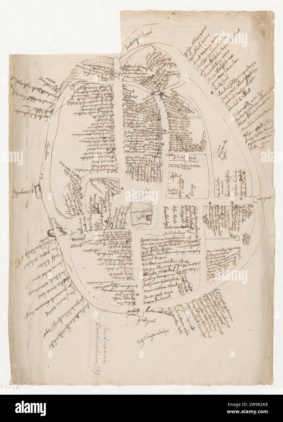 Map of Doetinchem, Jan Brandes, 1770 - 1778 drawing Map of Doetinchem ...